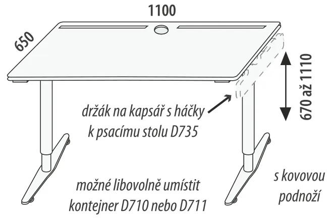 Stůl s podnoží 1100 mm Domestav D731 Materiál: Buk cink, Povrchová úprava: Olej