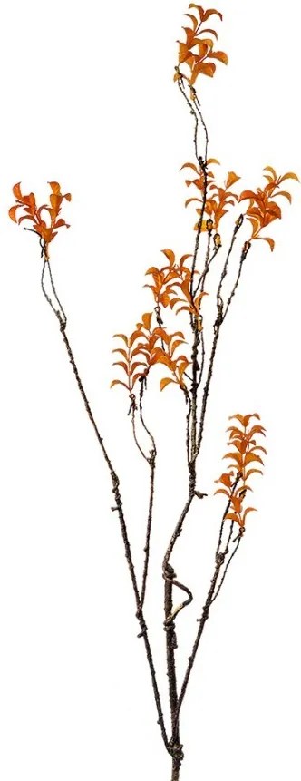 Dekorace hnědá větvička s oranžovými lístky - 18*5*110 cm