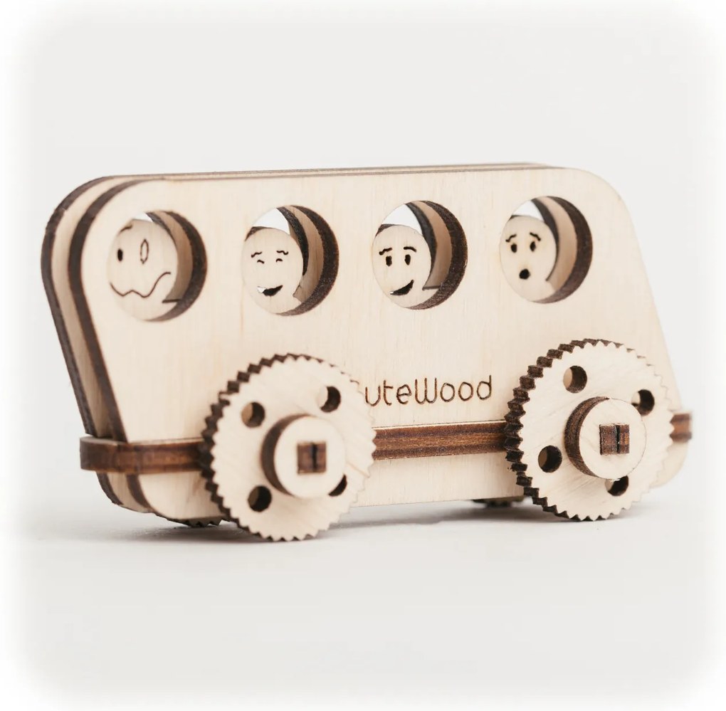 CuteWood Dřevěné 3D puzzle Autobus