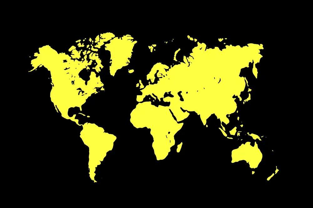 Tapeta žlutá mapa na černém pozadí