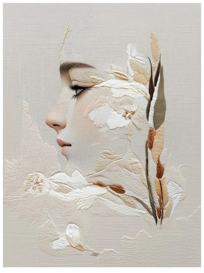 Obraz 60x80 cm Stitched Bloom – Styler Biano.cz