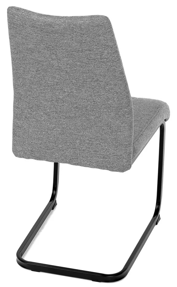 AUTRONIC Židle jídelní, stříbrná látka, černé kovové nohy