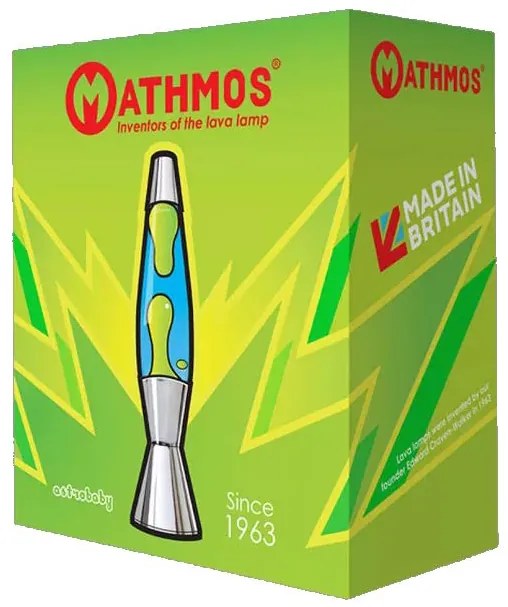 Mathmos Astrobaby, originální lávová lampa, 1x28W, fialová s tyrkysovou lávou, 43cm