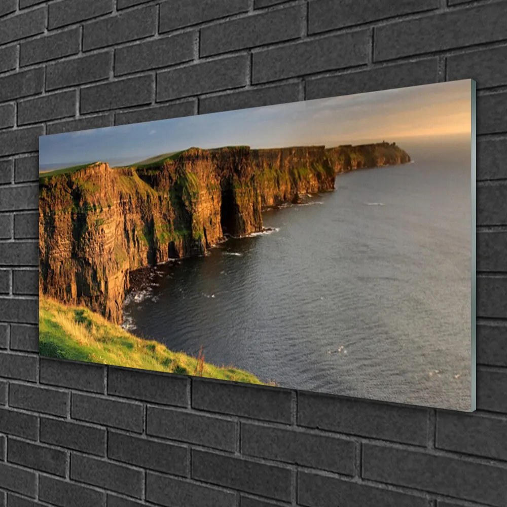 Obraz na skle Skály Pobřeží Moře 125x50 cm