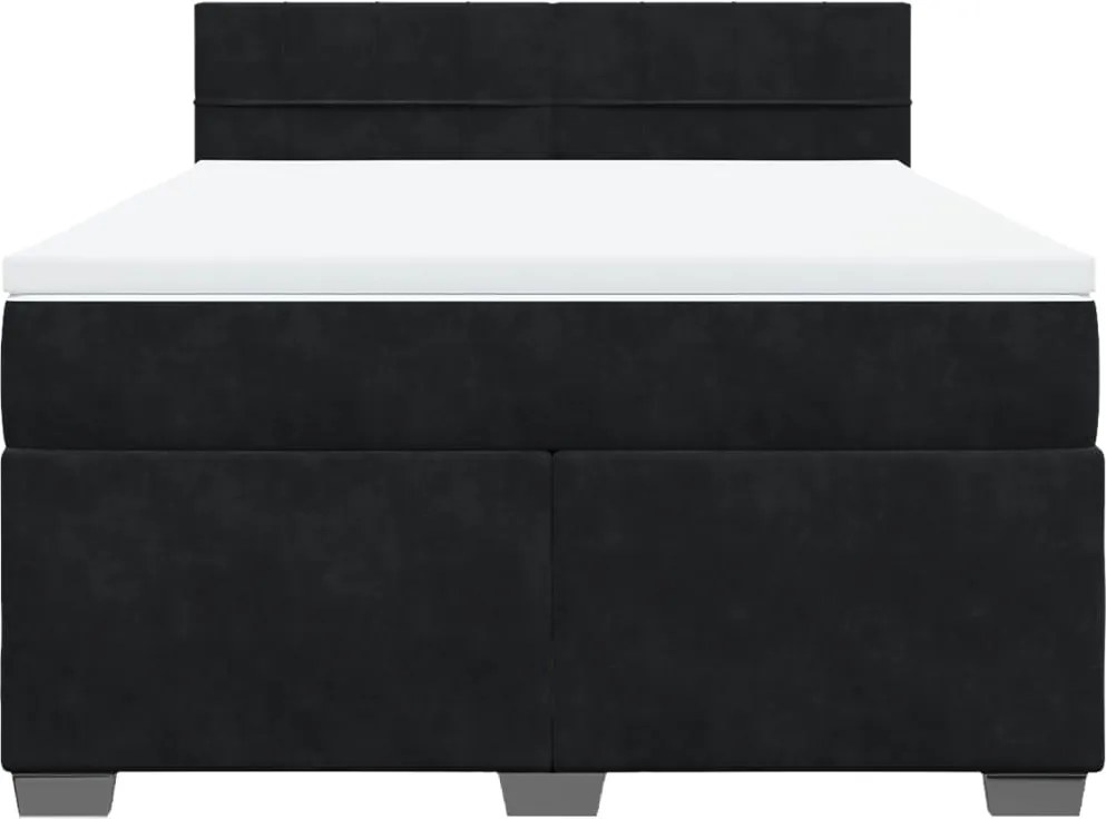 Box spring postel s matrací černá 140x200 cm samet 3286332