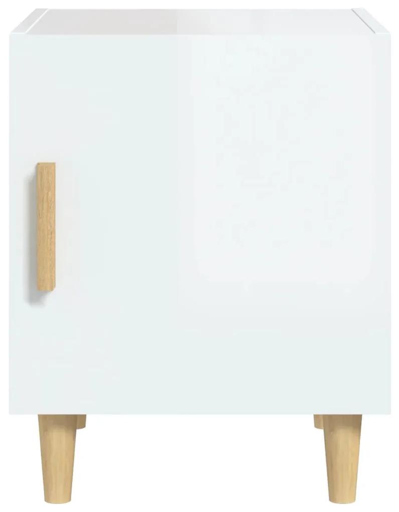 Noční stolky 2 ks bílé s vysokým leskem kompozitní dřevo - Default Title