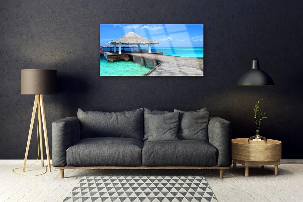 akrylový obraz Moře Most Architektura 100x50 cm