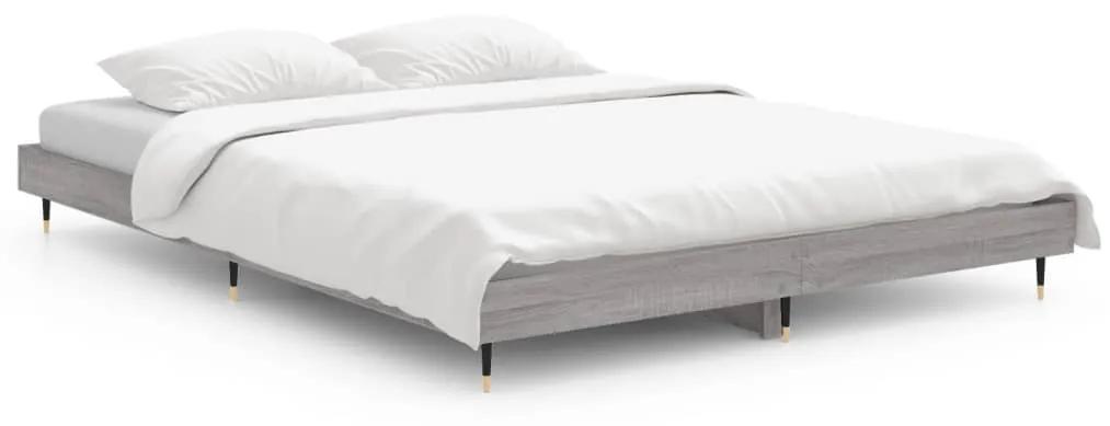vidaXL Rám postele šedý sonoma 135 x 190 cm kompozitní dřevo