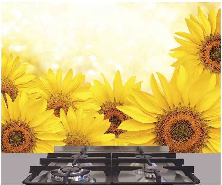 Samolepící dekorace za sporák nehořlavá - Slunečnice
