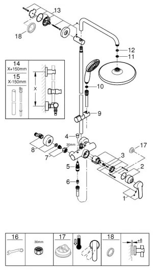 GROHE 26679001 - Sprchový systém VITALIO START 250 390 mm lesklý chrom