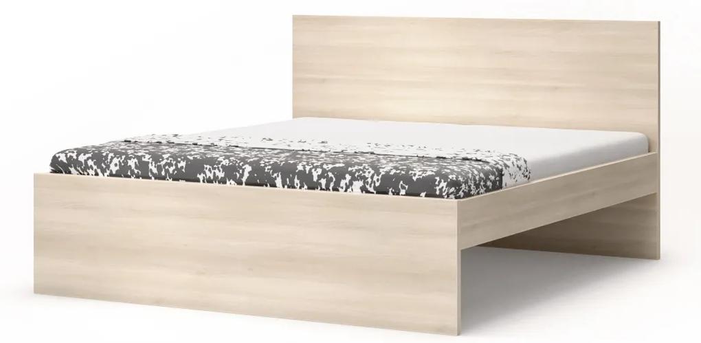 BMB Bruno postel - imitace dřeva Dekor: Dub Halifax přírodní, Rozměr: 140 x 200 cm, Čelo: 90 cm