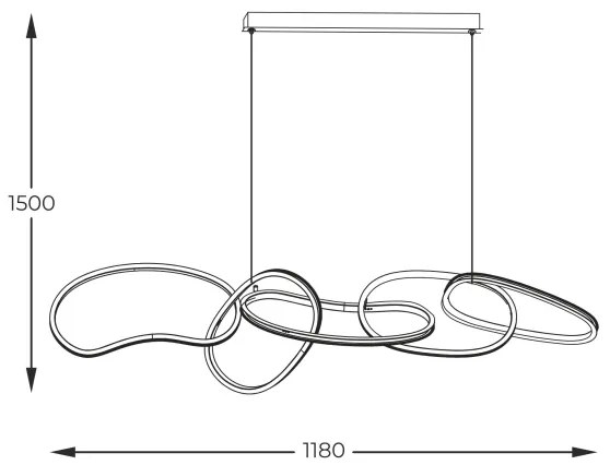 Zuma Line MD7361-5A-EGT - LED Lustr na lanku CHOLET LED/56W/230V zlatá