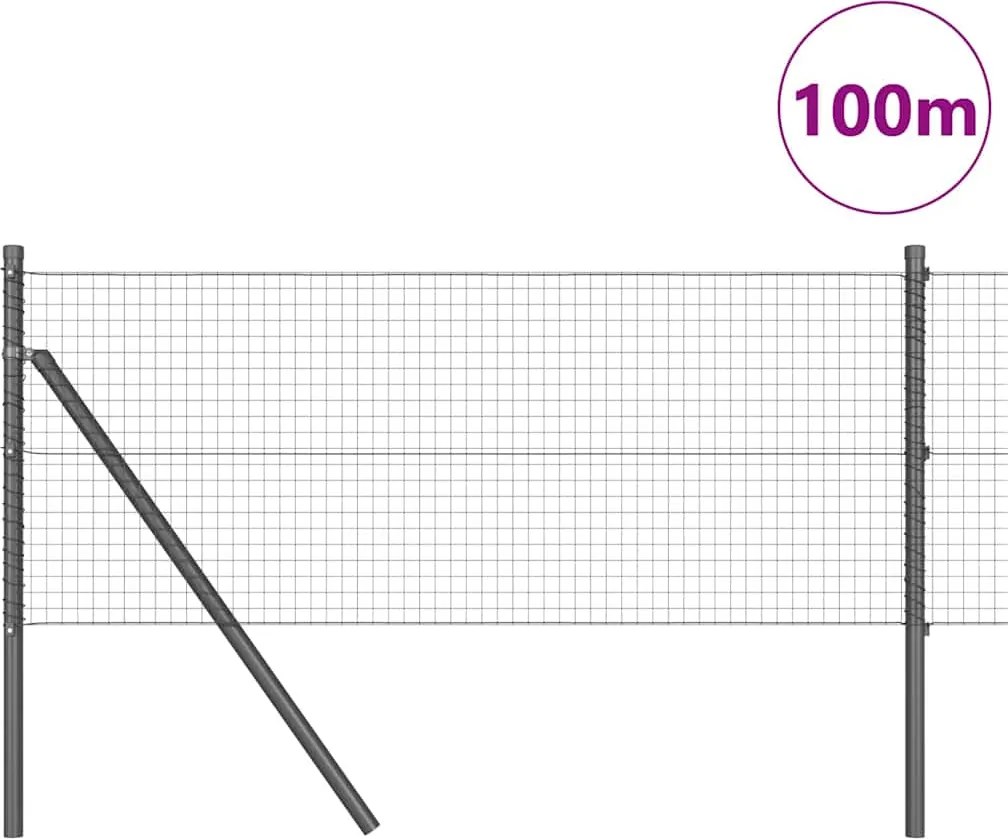 Zemní upevnění svařované drátěné ploty 100 x 0,4 m Šedá 3351895