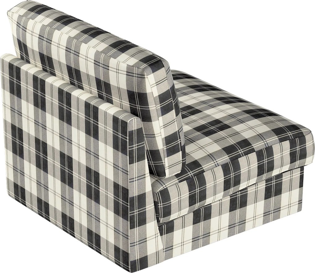 Potah na neskládací křeslo IKEA Kivik barva černá látka pletený vzor, vzorované