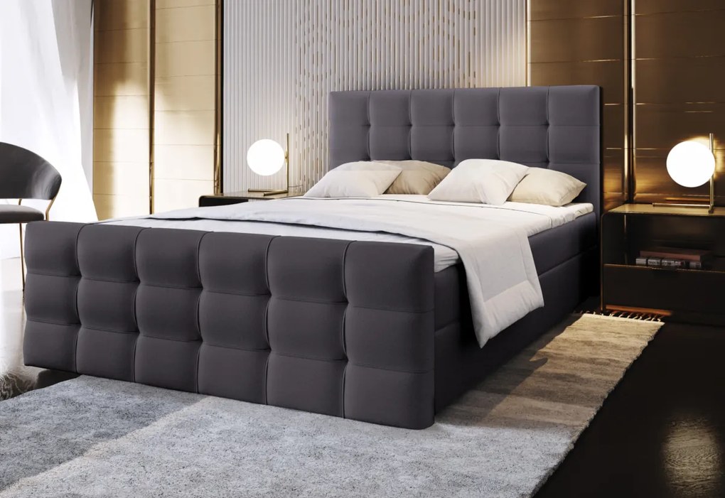 Expedo Čalouněná postel boxspring SAIMON + topper, 160x200, Cosmic 160