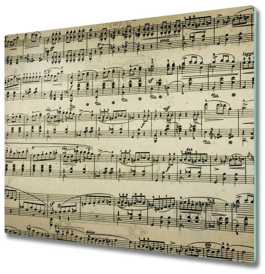 Skleněná krájecí deska Sheet music 60x52 cm