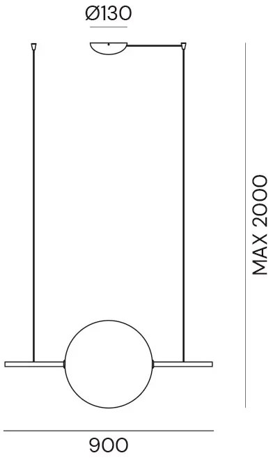 Il Fanale Alma, závěsné svítidlo z mosazi a bílého skla, 13W LED 2700K, délka 90cm