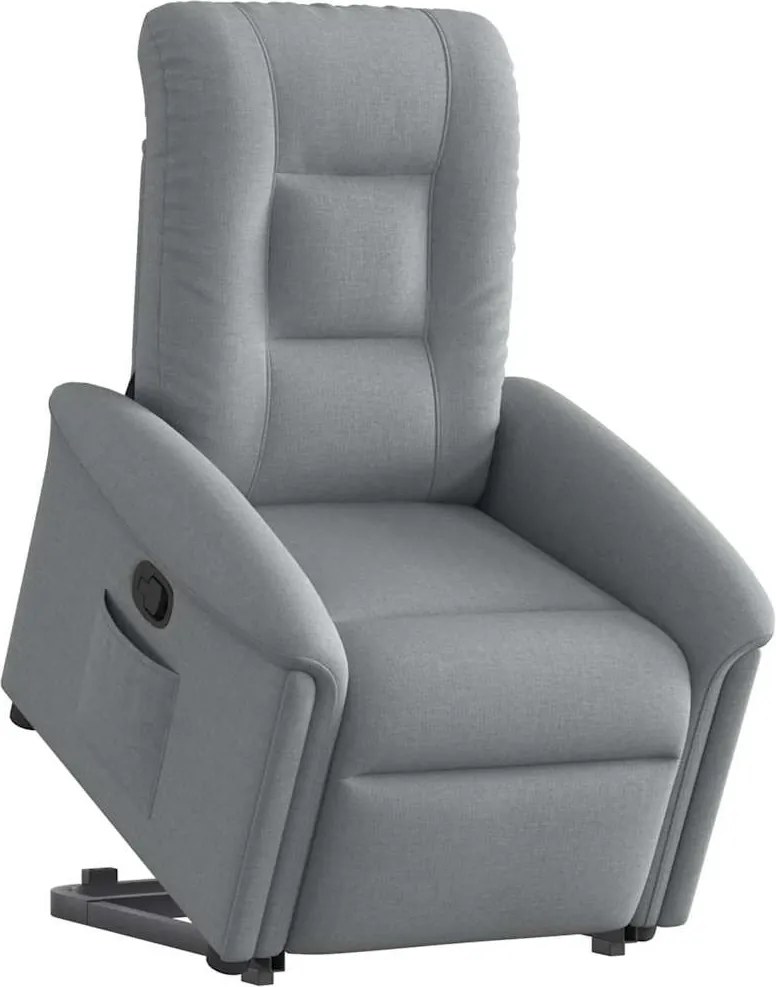Zvedací polohovací křeslo světle šedé textil 3303254