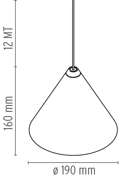 Flos String Light Cone head, svítidlo s 22m dlouhým kabelem, 21W LED 2700K, dotykové ovládání + bluetooth, modrá, prům. 19cm
