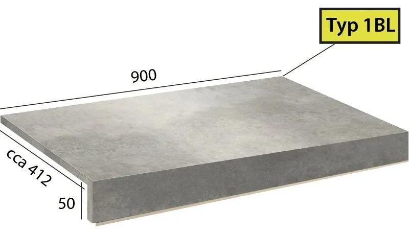 Vinylový schod Vinylové schody Brased Objectline Step 1BL - 1067 Cement bílý