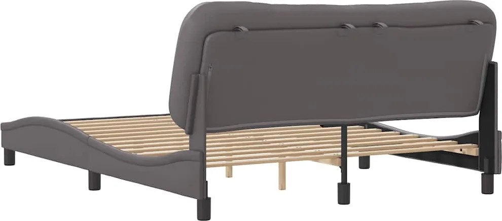 Rám postele bez matrace Hvar šedý 160x200 cm umělá kůže 3208012