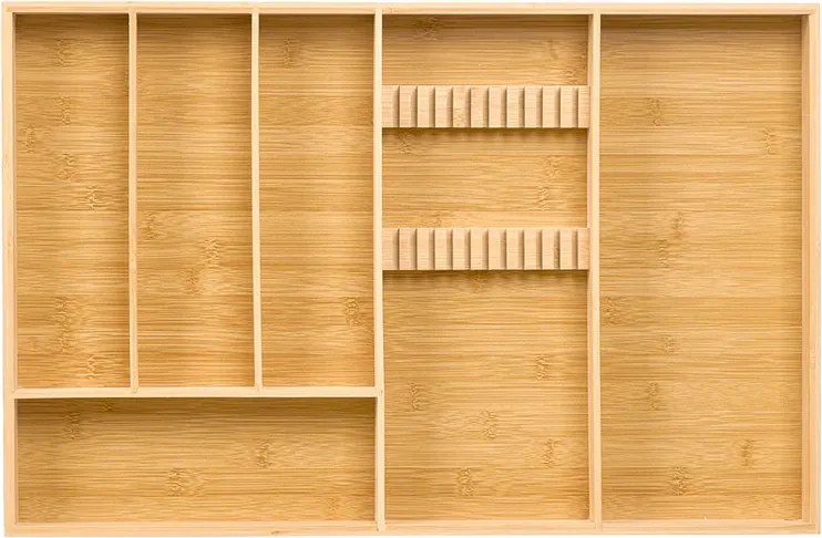 Arte Regal Bambusový příborník s organizérem na nože, KINVARA, 38x58x5cm