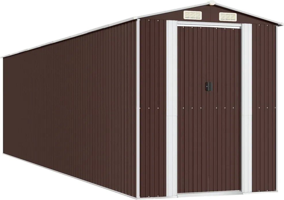 Zahradní kůlna tmavě hnědá 192 x 772 x 223 cm pozinkovaná ocel 3147467