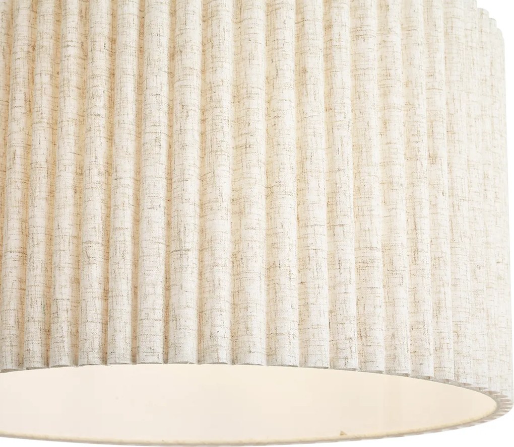 Závěsné svítidlo Japandi béžové s lněným stínidlem 50 cm - Fedde