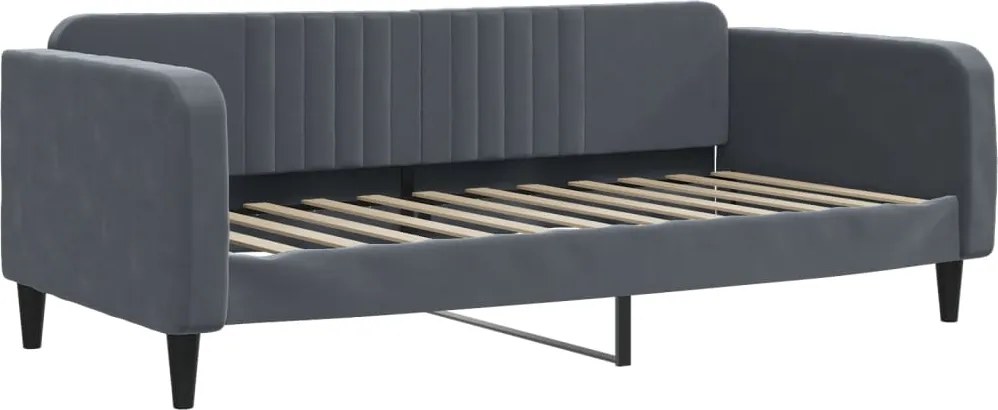 Válenda s přistýlkou tmavě šedá 100 x 200 cm samet 3197071