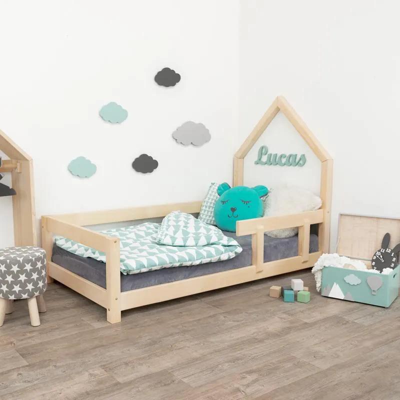 Benlemi Dětská postel domeček POPPI s bočnicí vpravo Barva: Bílá, Rozměr: 120 x 200 cm