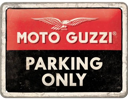 Postershop Plechová cedule: Moto Guzzi Parking Only - 20x15 cm