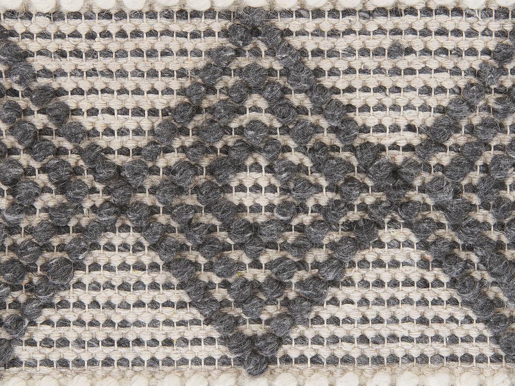 Vlněný koberec 200 x 200 cm světle béžový/šedý DAVUTLAR Beliani