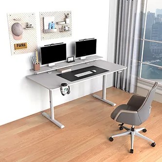 ULTRADESK HIGHLANDER XXL Bílý pracovní stůl s elektrickým nastavením