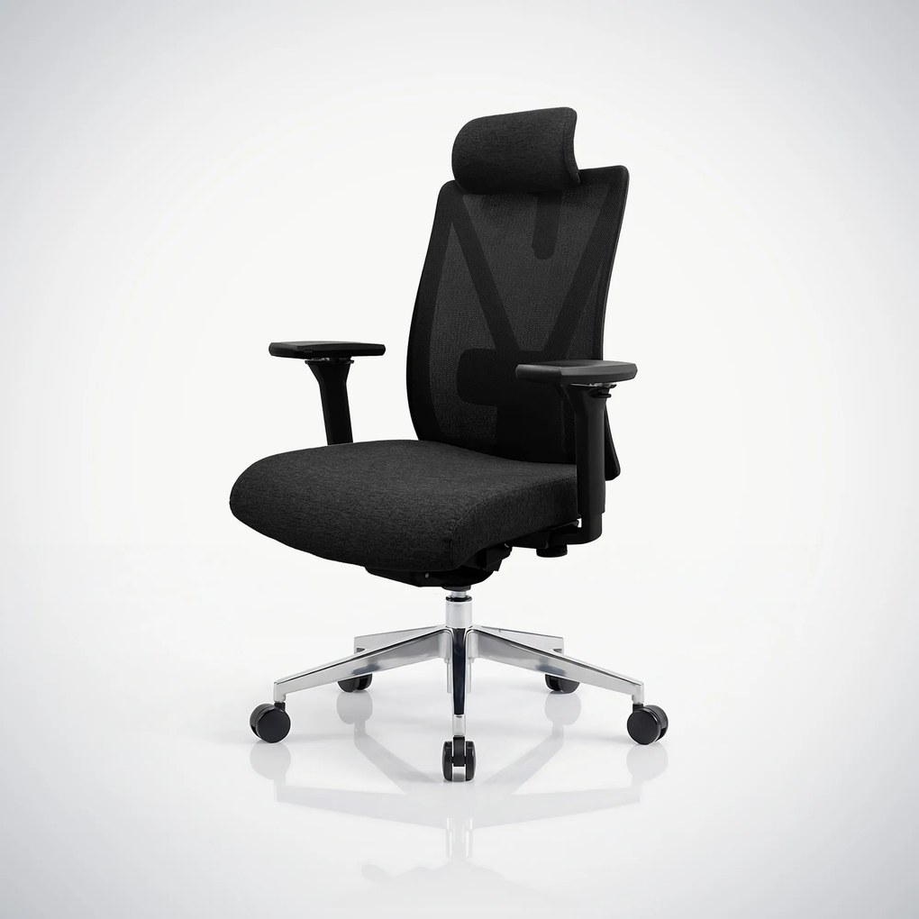 Ergonomická otočná kancelářská židle s síťovaným opěradlem, černá: VECTOR