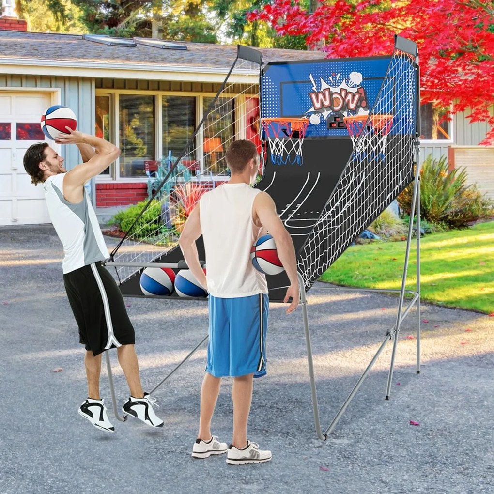 Costway 8 v 1 Basketbalový stroj Skládací elektrický stojan na basketbalový