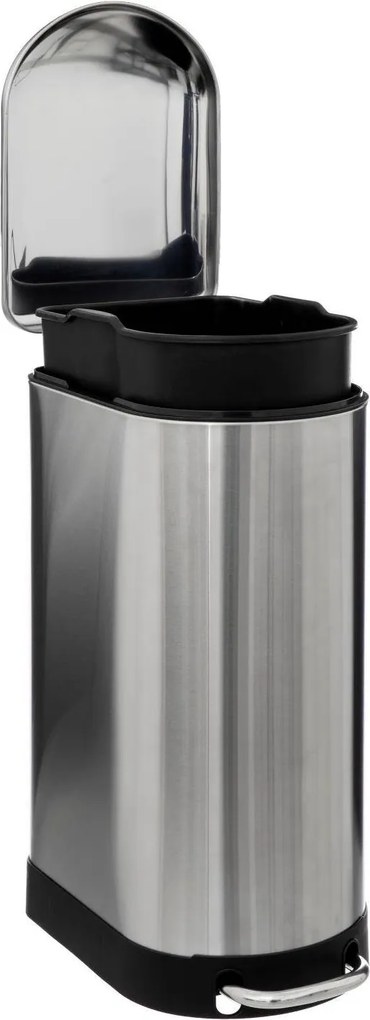 Úzký odpadkový koš Ariane, nerezová ocel, s pedálem, 30 l