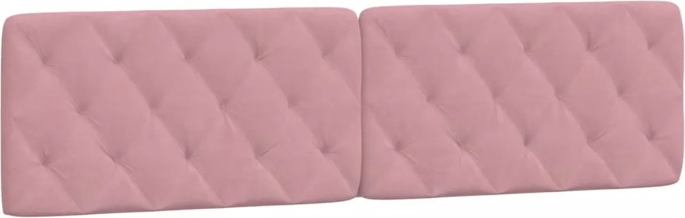 Postel s matrací růžová 200 x 200 cm samet 3208681