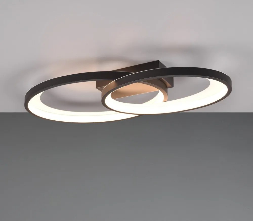 Černobílé LED stropní svítidlo 30x57 cm Malaga – Reality