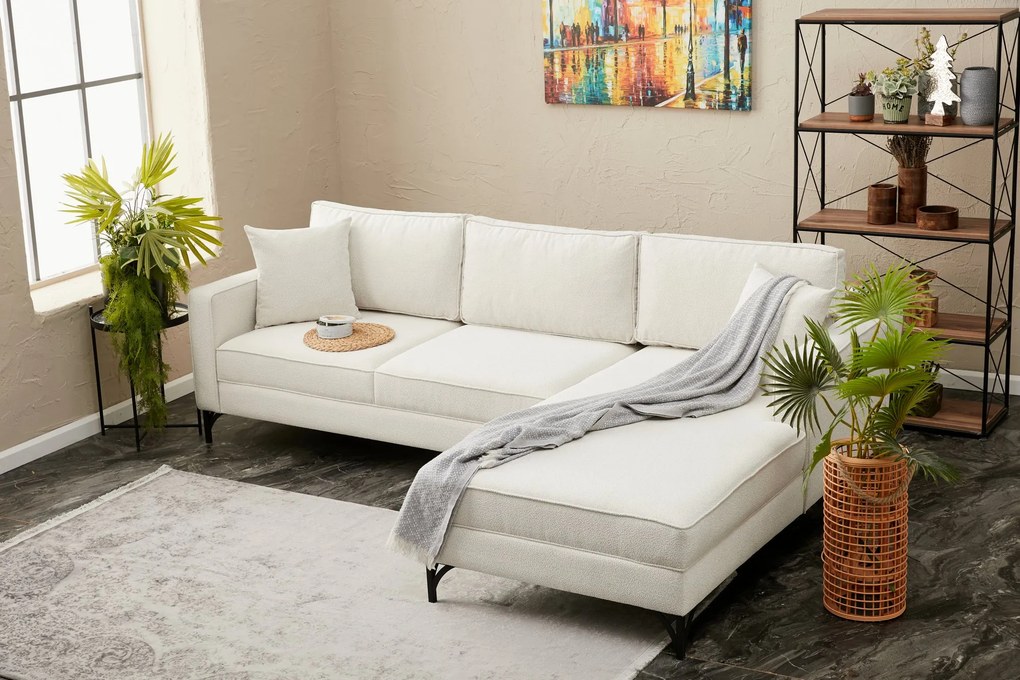 Hanah Home Rohová pohovka BERLIN krémová pravá 258 cm 825BLC2802