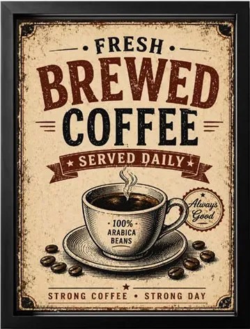 Fresh coffee - obraz - Čerstvá káva každý den 08 - A3 – 297 × 420 mm - 249 Kč