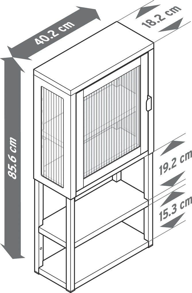 Tchibo - Nástěnná skříňka se skleněnými dvířky - barva: černá