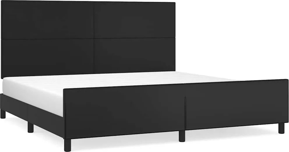 Rám postele s čelem černý 200x200 cm umělá kůže 3125469