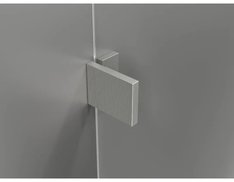 Mexen Lunar, pětiúhelníkový sprchový kout s pravým sklonem 80 x 80 cm, 8mm čiré sklo, ocelový profil, 831-080P-080L-97-00-P