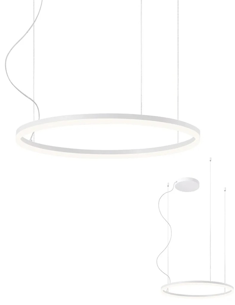 Redo 01-1912 závěsné LED stmívatelné svítidlo Orbit pískově bílá, 42W, 4000K, ø60cm