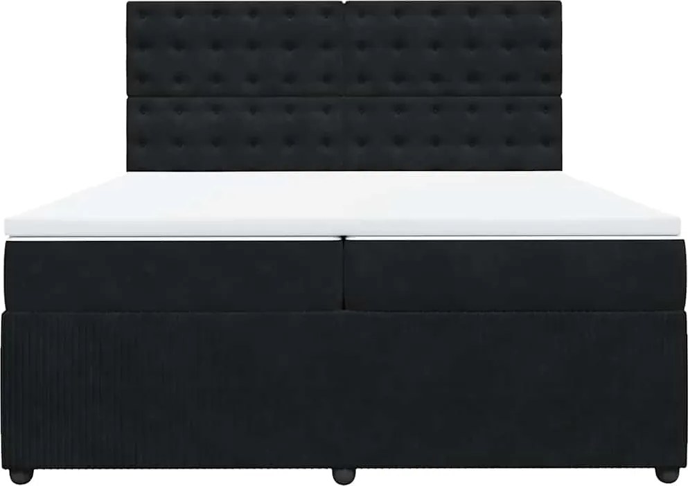 Box spring postel s matrací černá 200x200 cm samet 3292444