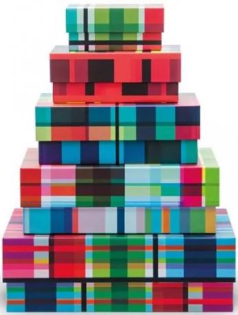 Designové barevné krabice Remember Zigzag (5 ks) | BIANO