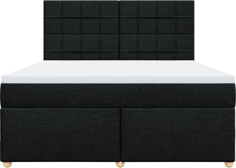 Box spring postel s matrací černá 180x200 cm textil 3291361