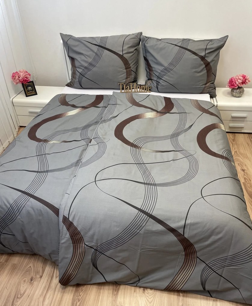 Povlečení bavlněné Gold Ribbon 200x140cm+90x70cm TiaHome