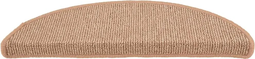 Schodové rohože 15 ks 56 x 17 x 3 cm světle hnědé půlkulaté 149851