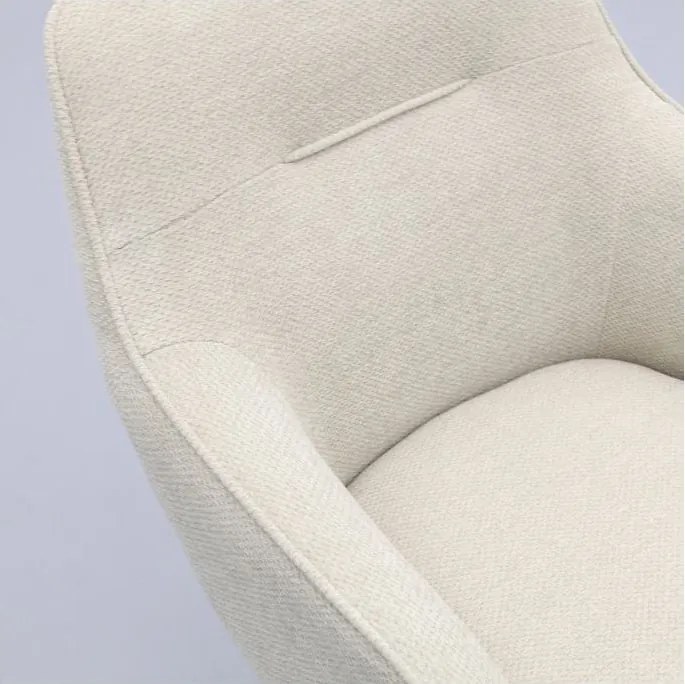 Krémové čalouněné jídelní křeslo s područkami Avola – Unique Furniture